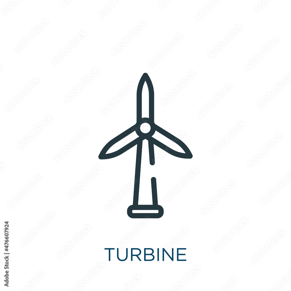 turbine thin line icon. energy, technology linear icons from industry ...