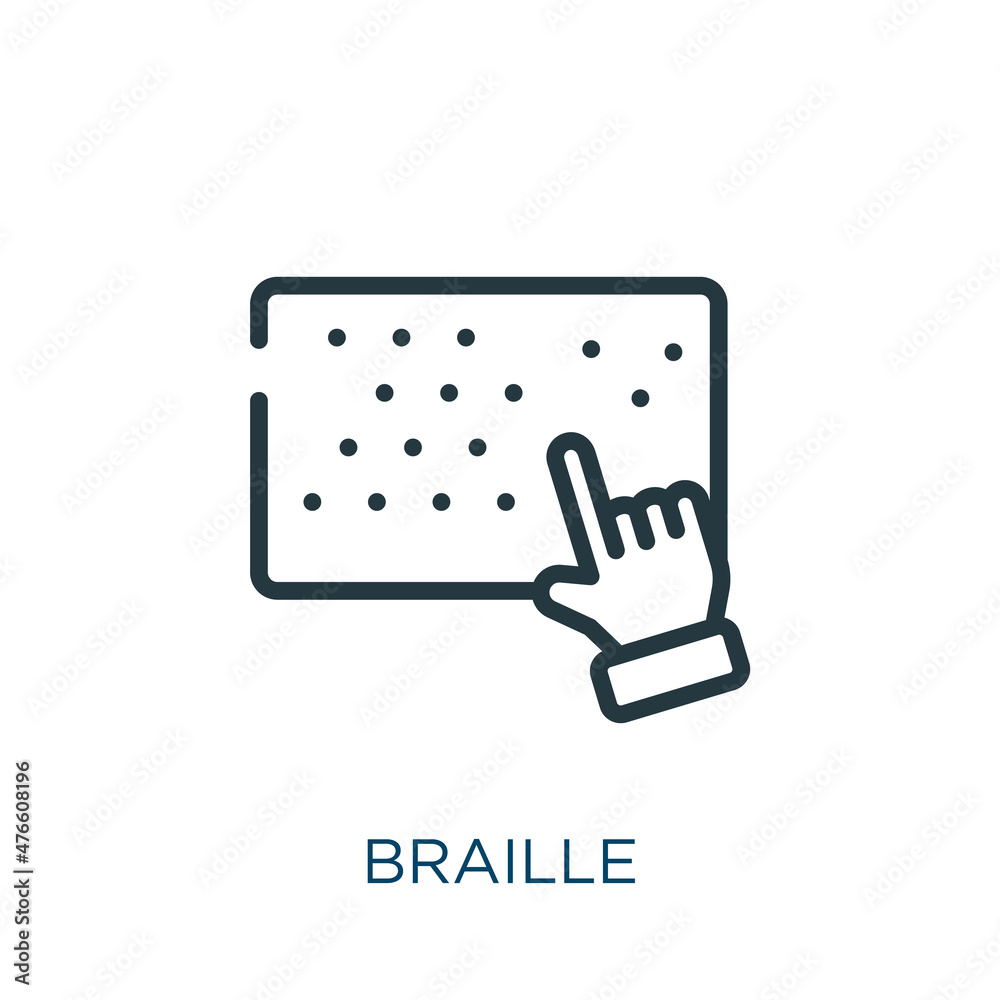 braille thin line icon. disability, blind linear icons from hotel ...
