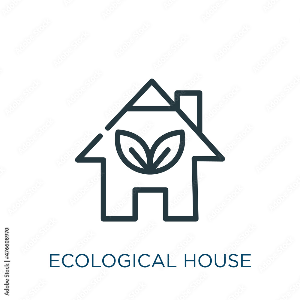 ecological house thin line icon. ecology, energy linear icons from real ...