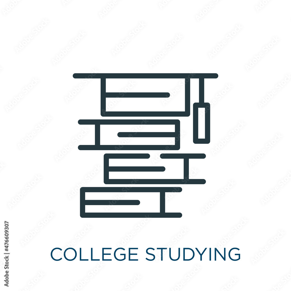 college studying thin line icon. college, school linear icons from ...