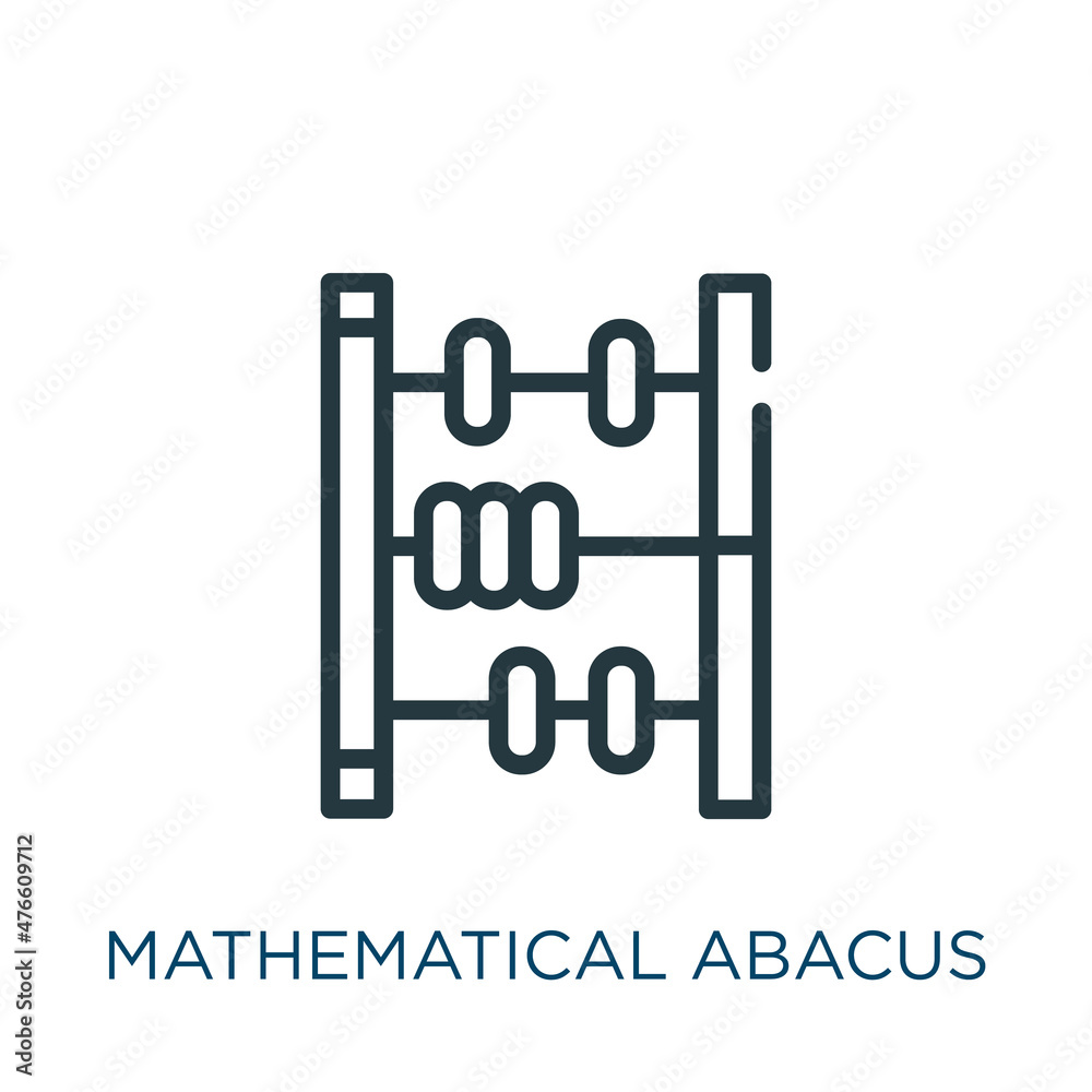 mathematical abacus thin line icon. abacus, mathematics linear icons ...
