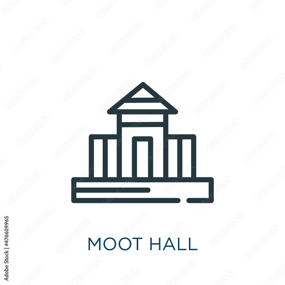 moot hall thin line icon. moot, office linear icons from buildings ...