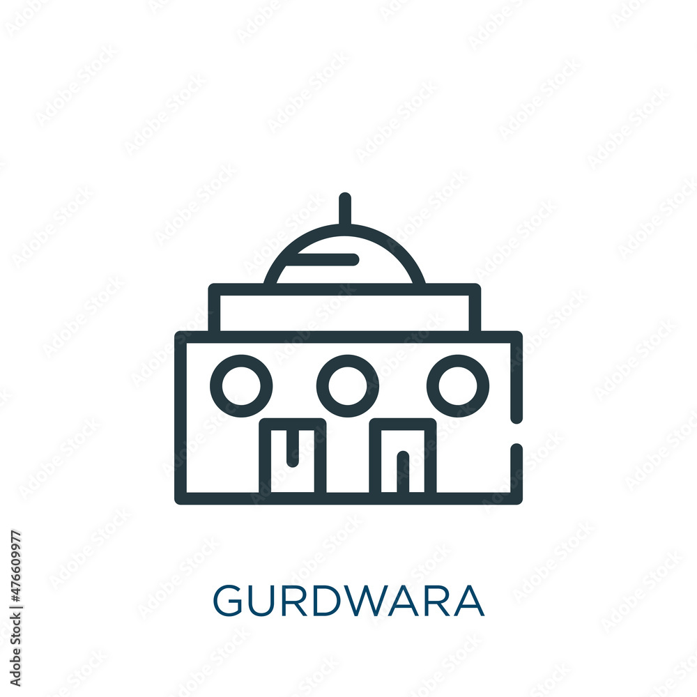 gurdwara thin line icon. sikhism, happy linear icons from buildings ...