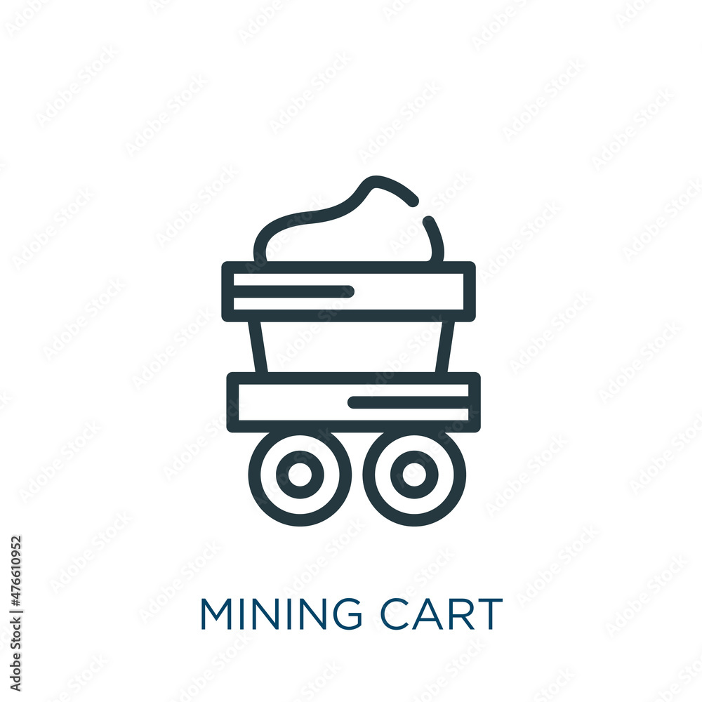 mining cart thin line icon. cart, mine linear icons from business ...