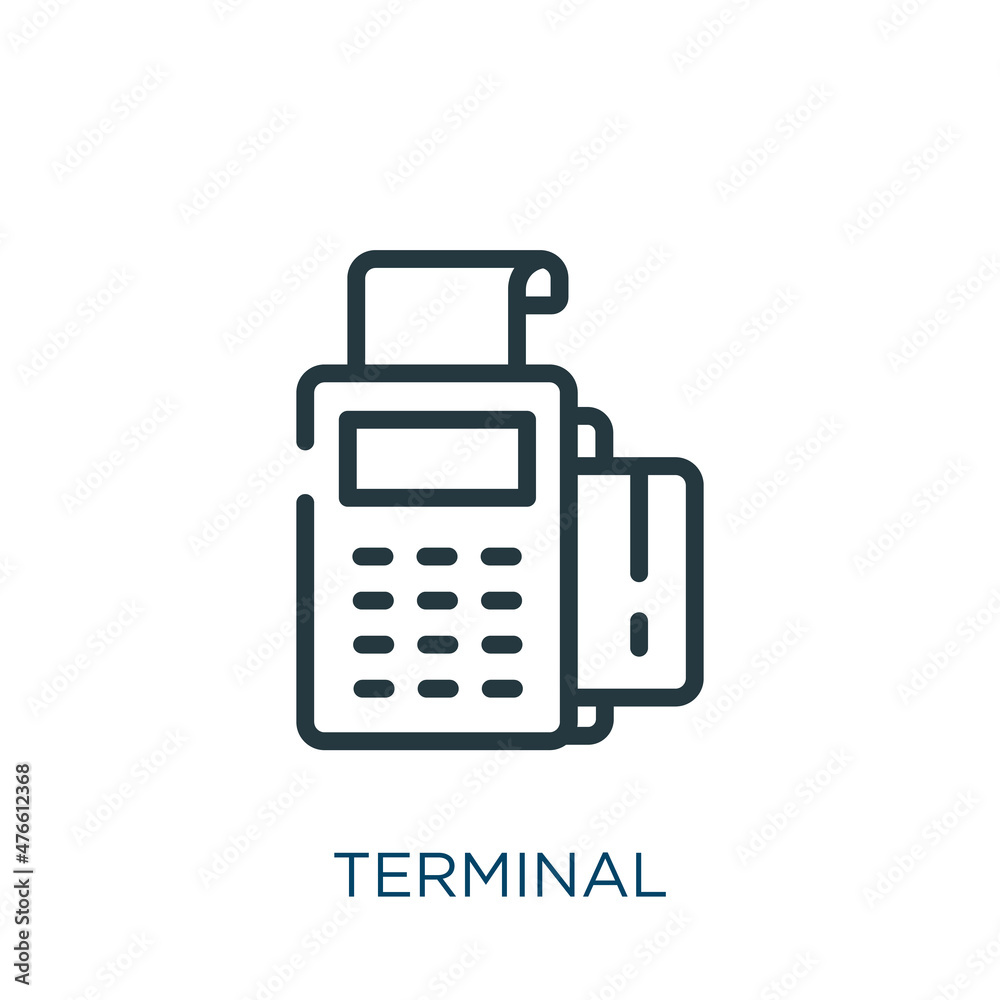terminal thin line icon. business, transport linear icons from business ...