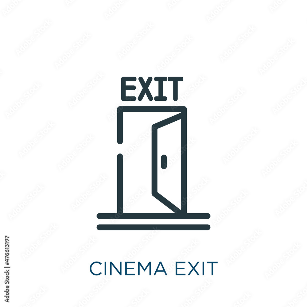 cinema exit thin line icon. cinema, door linear icons from cinema ...