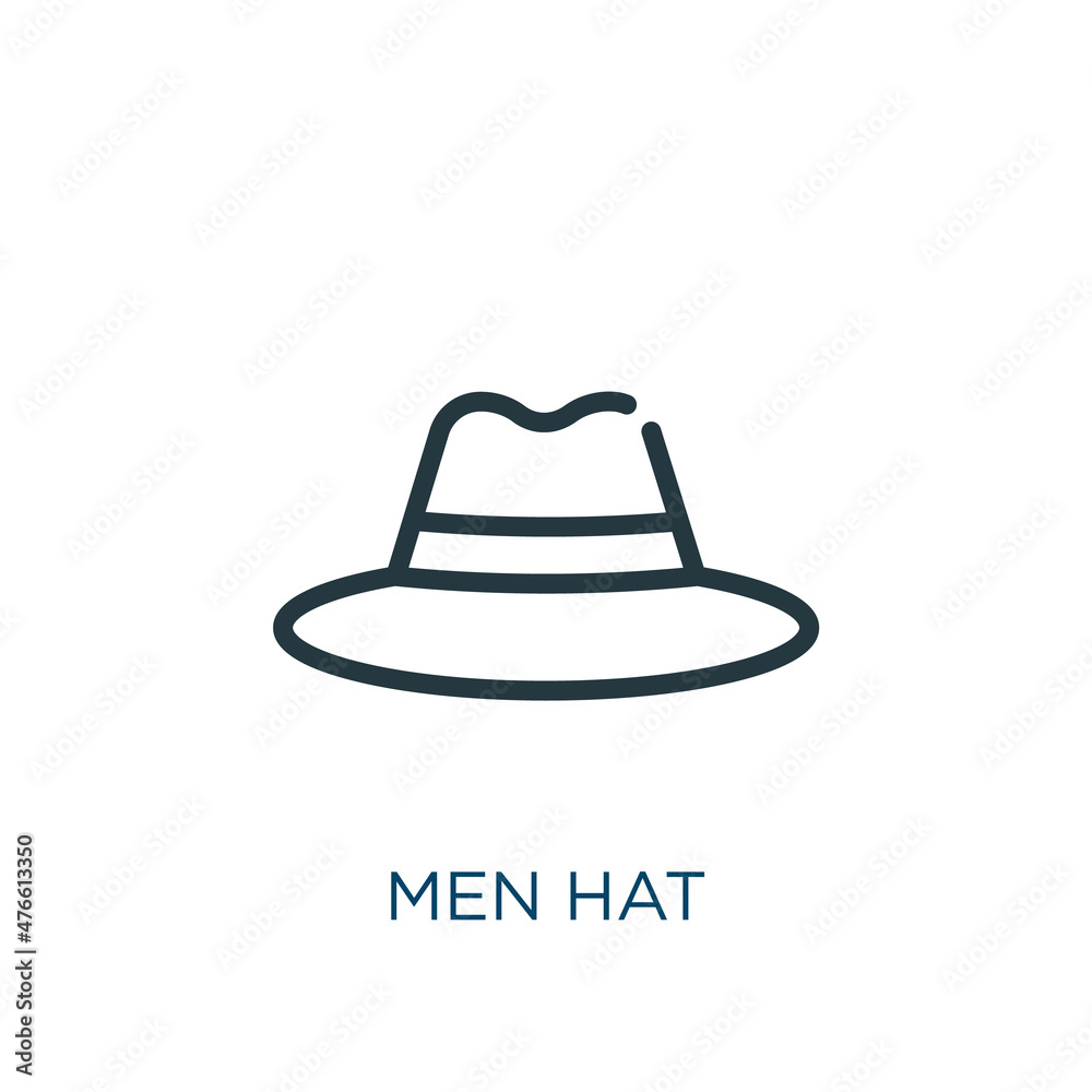 men hat thin line icon. hat, helmet linear icons from clothes concept ...