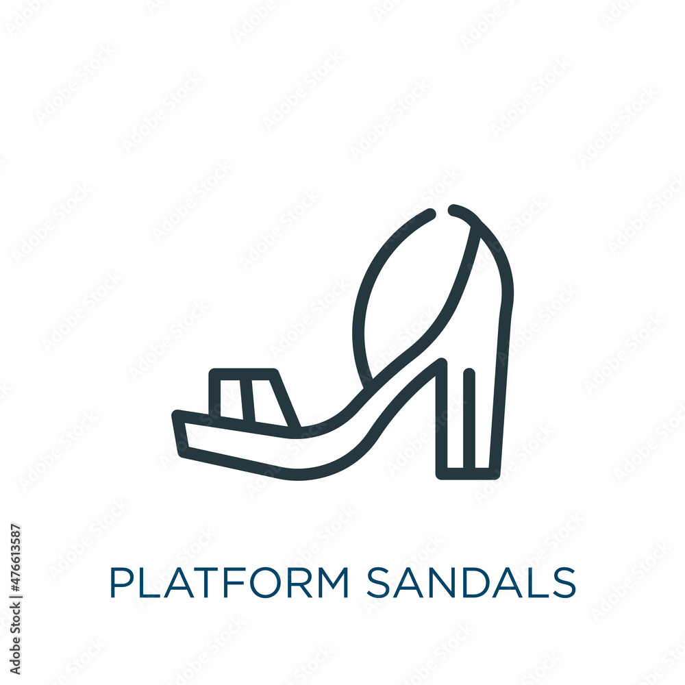platform sandals thin line icon. high, heel linear icons from clothes ...