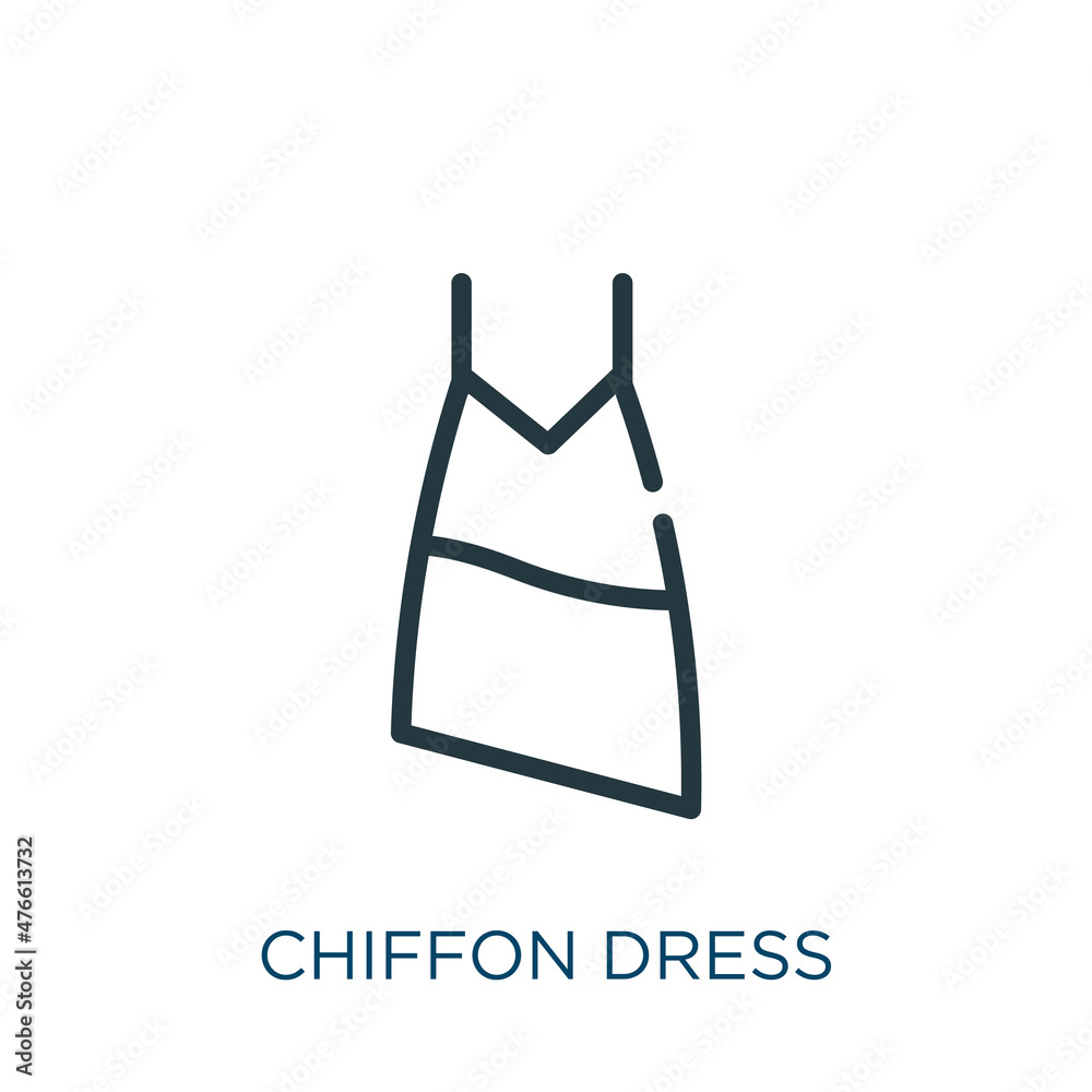 chiffon dress thin line icon. dress, fashion linear icons from clothes ...