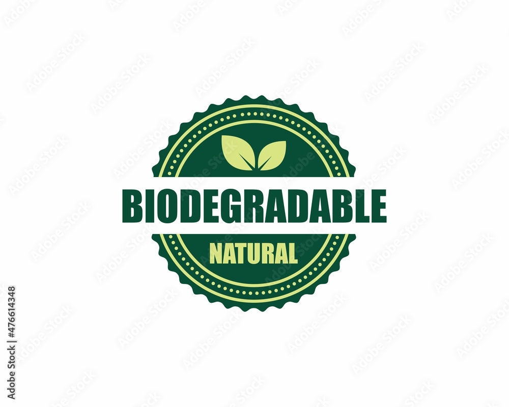 Biodegradable label sticker badge Vector Stock Vector | Adobe Stock