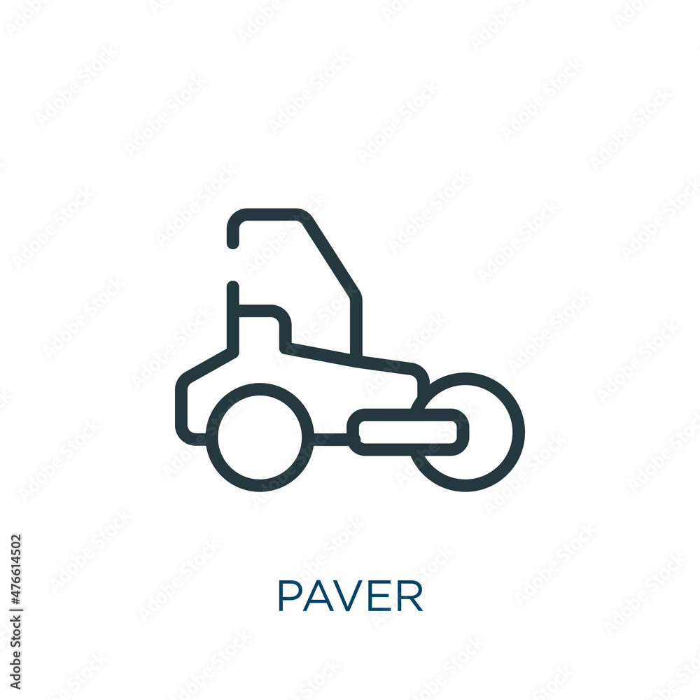 paver thin line icon. construction, concrete linear icons from ...