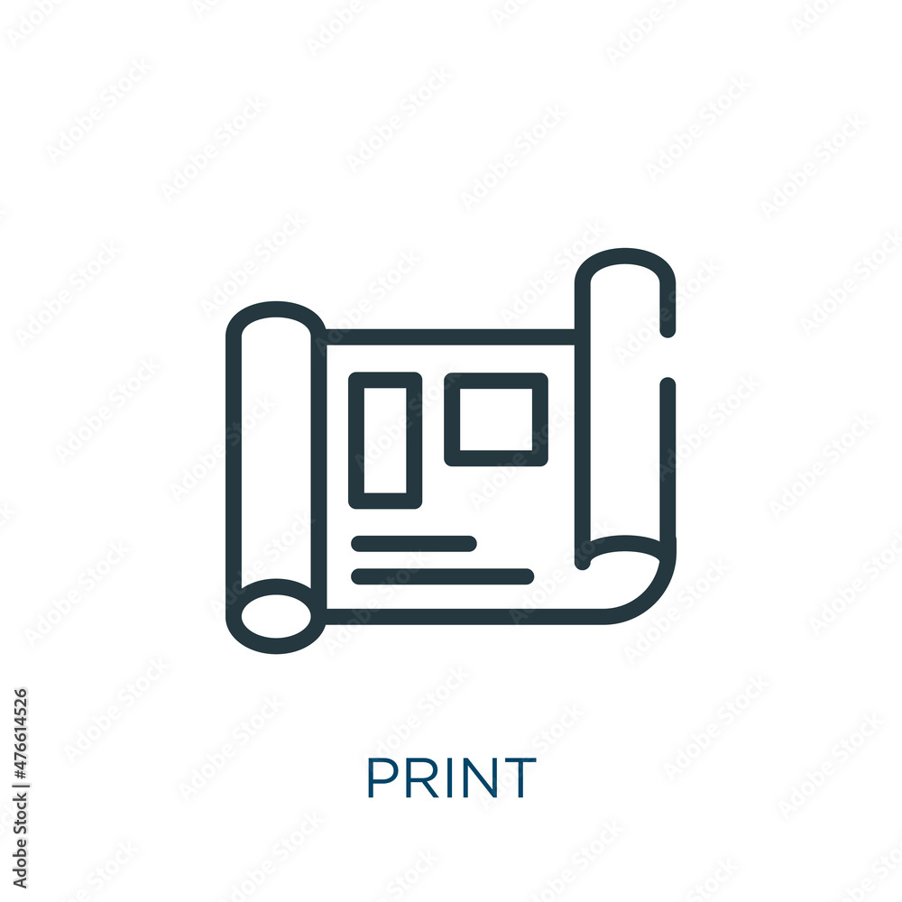 blueprint thin line icon. construction, plan linear icons from ...
