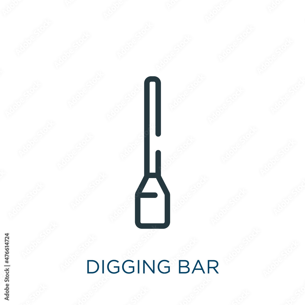 digging bar thin line icon. bar, industry linear icons from ...