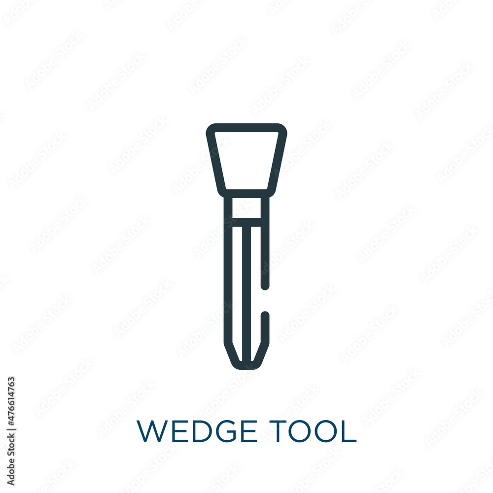 wedge tool thin line icon. wedge, collection linear icons from ...