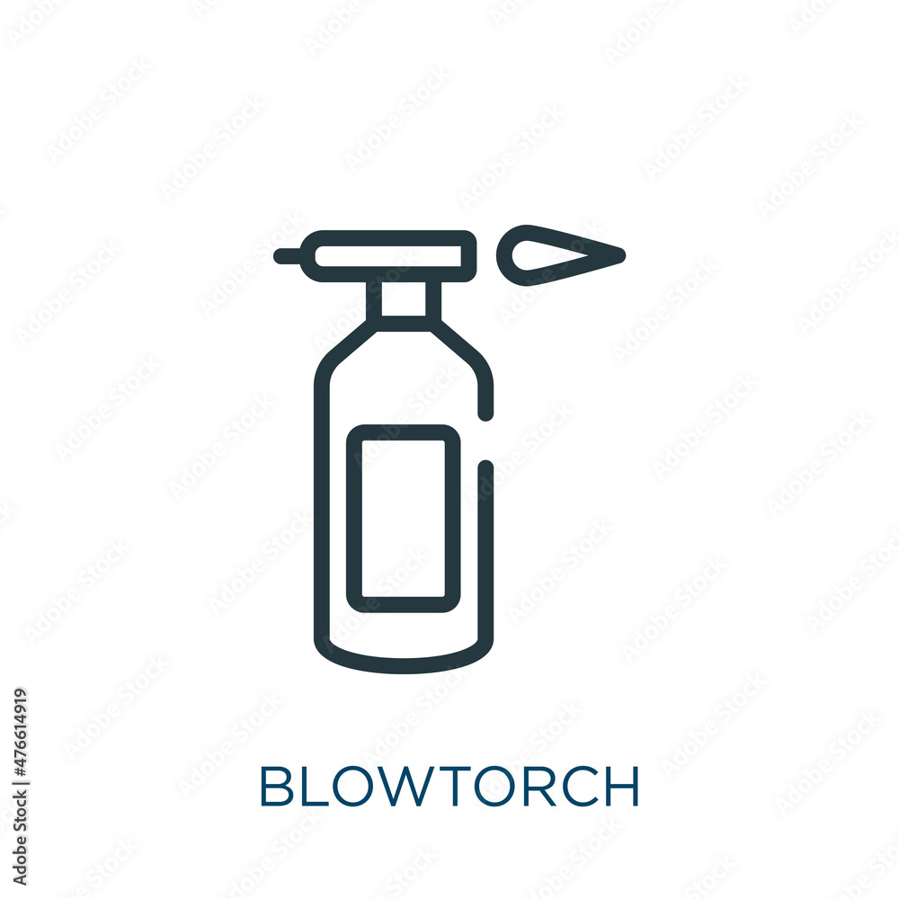 blowtorch thin line icon. gas, fire linear icons from construction ...