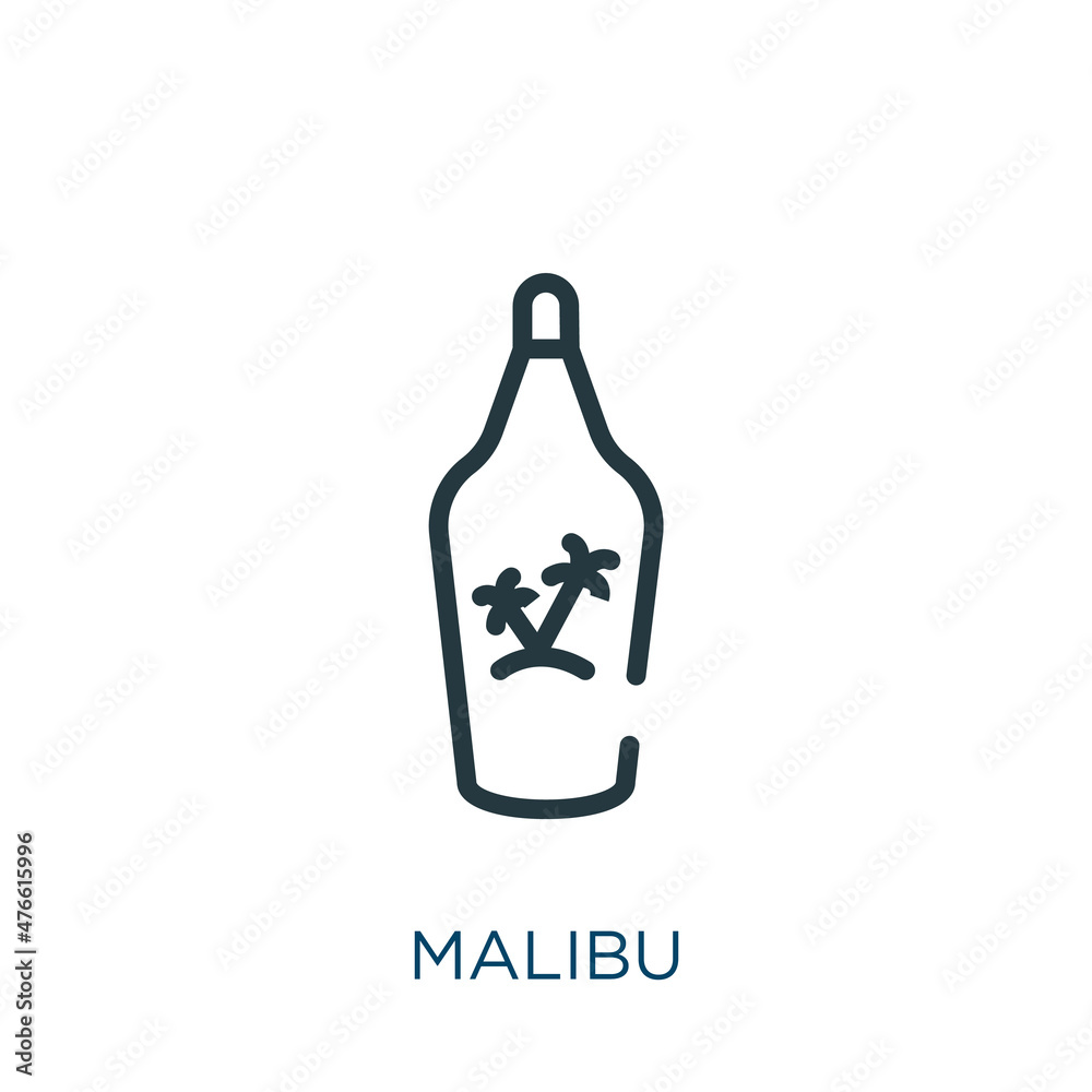 malibu thin line icon. style, summer linear icons from drinks concept ...