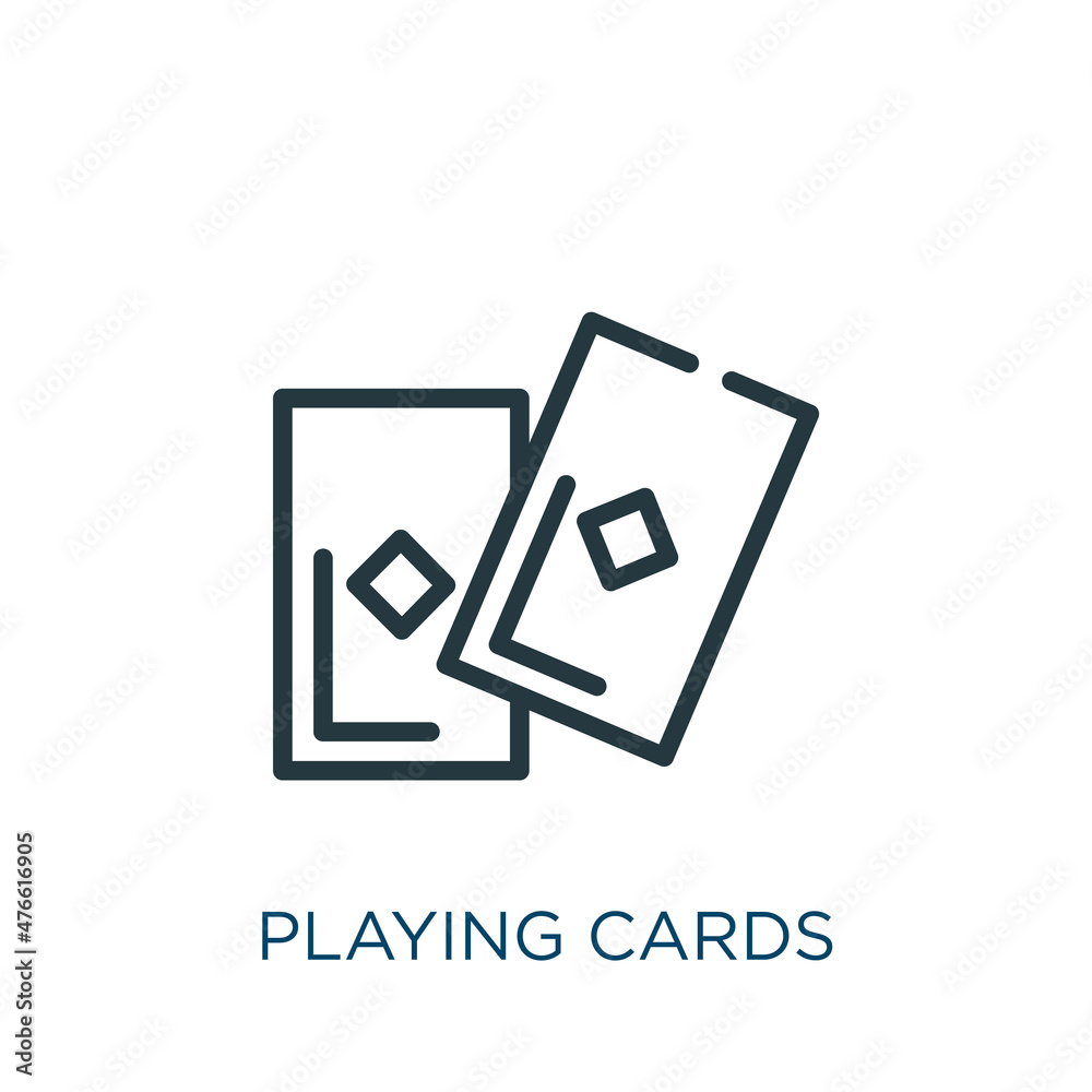 playing cards thin line icon. play, card linear icons from ...