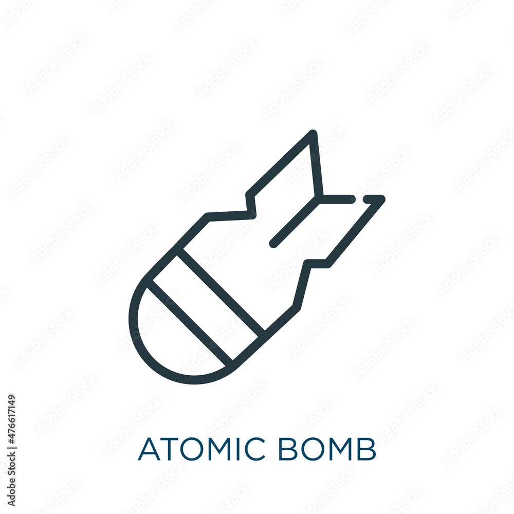 atomic bomb thin line icon. bomb, weapon linear icons from fairy tale ...