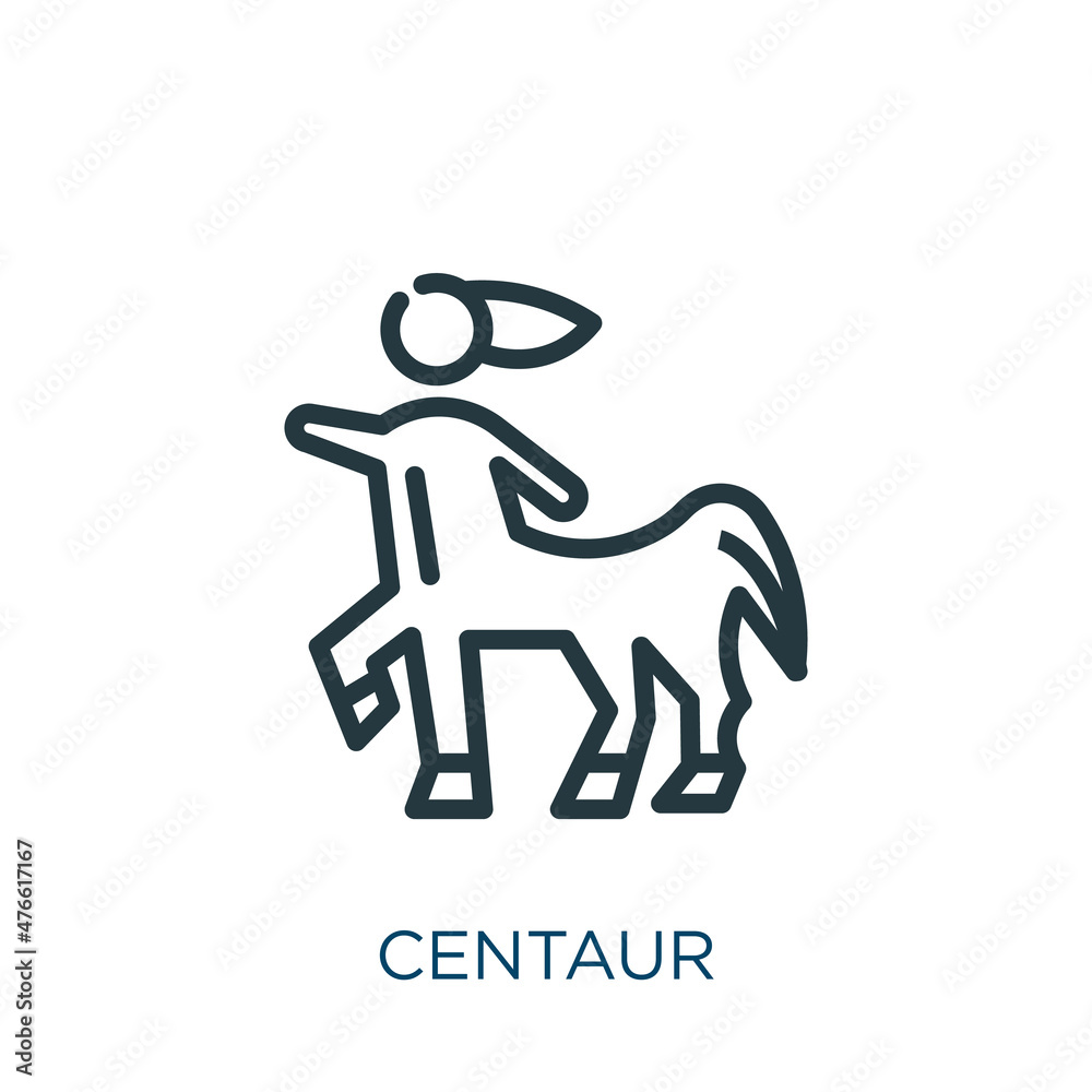 Vektorová grafika „centaur thin line icon. character, myth linear icons ...