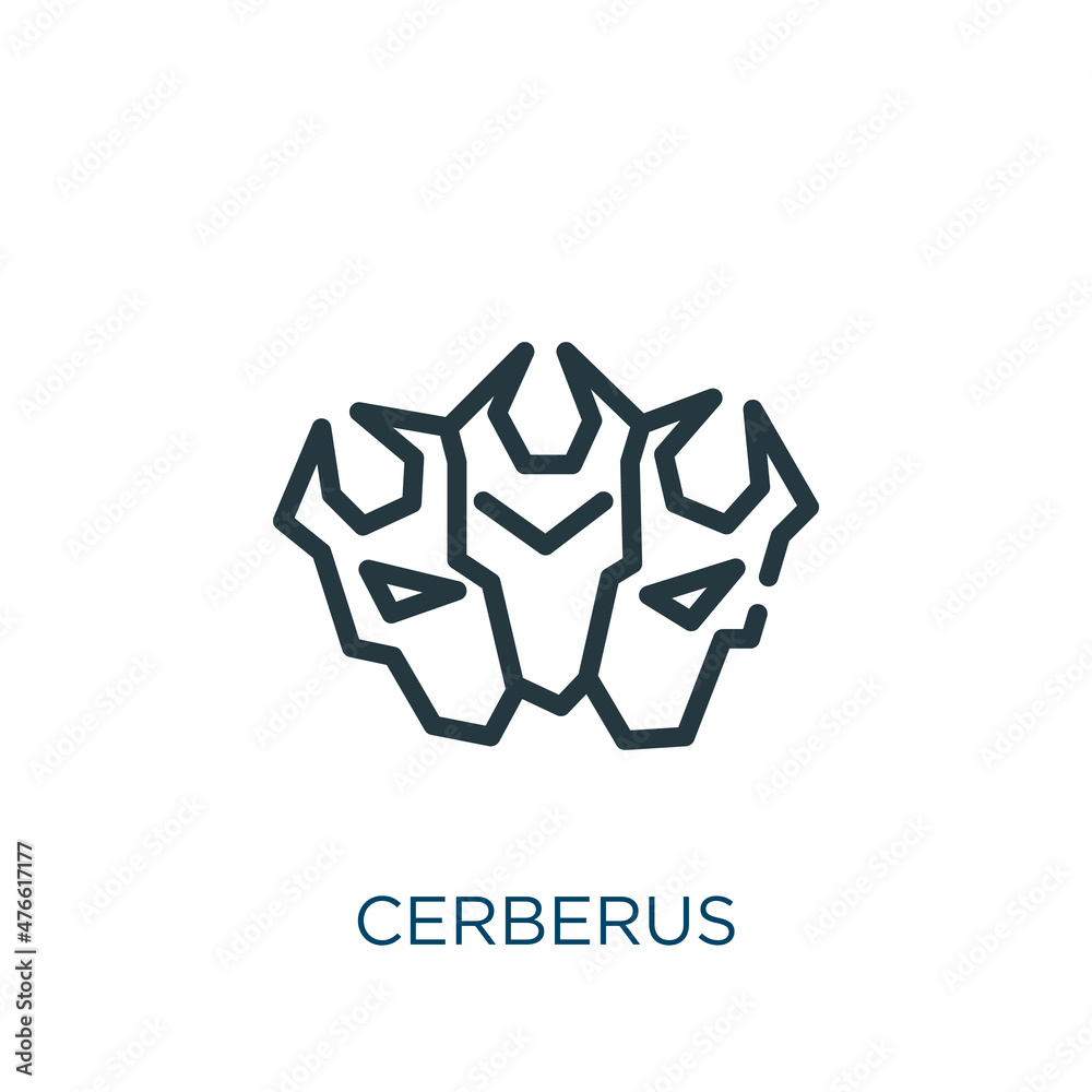 cerberus thin line icon. character, mythology linear icons from fairy ...