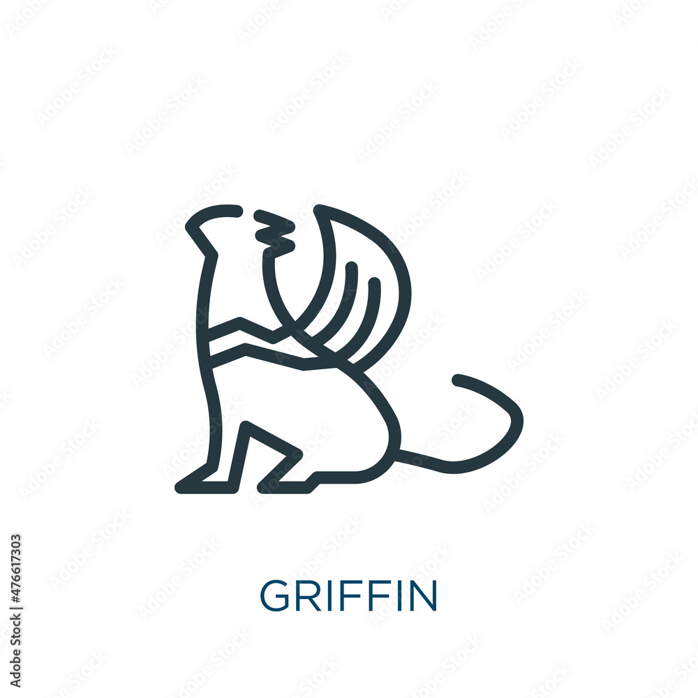 griffin thin line icon. animal, bird linear icons from fairy tale ...