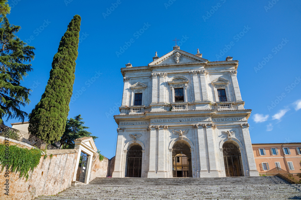 Rome - The facae of church St. Gregory - Chiesa di San Gregorio al ...