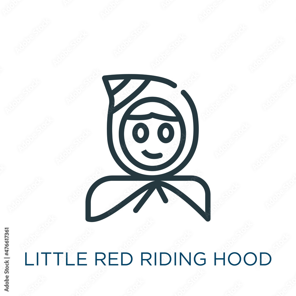 little red riding hood thin line icon. hood, cute linear icons from ...