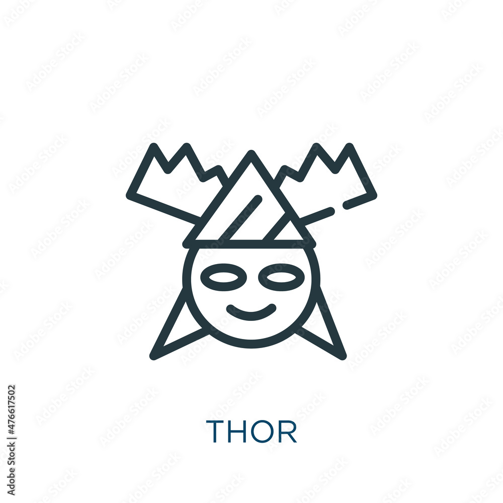 thor thin line icon. magic, rune linear icons from fairy tale concept ...