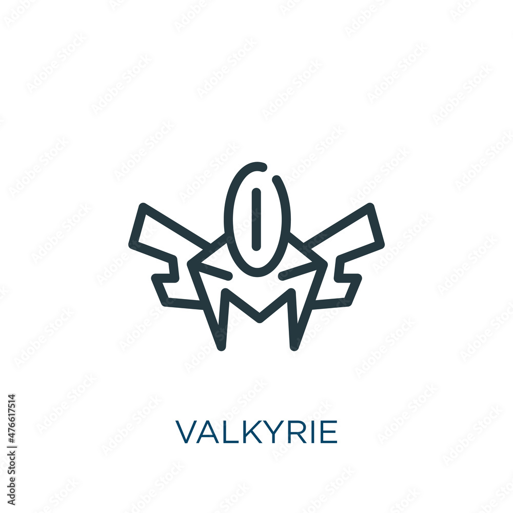 valkyrie thin line icon. woman, hair linear icons from fairy tale ...