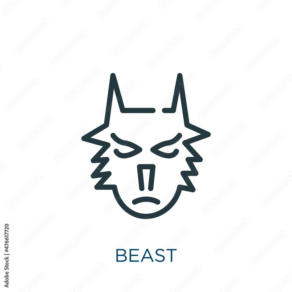 Vetor do Stock: beast thin line icon. animal, cute linear icons from ...