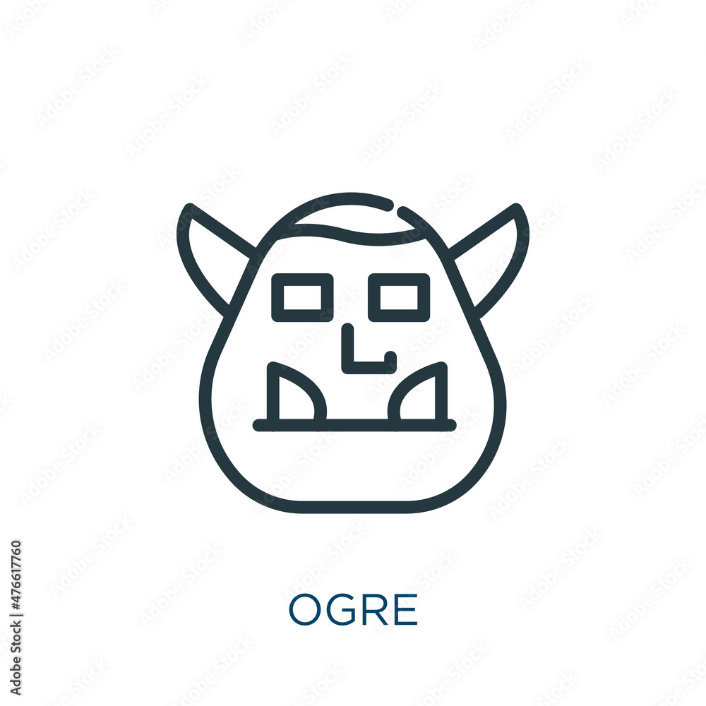 Vecteur Stock ogre thin line icon. character, monster linear icons from ...