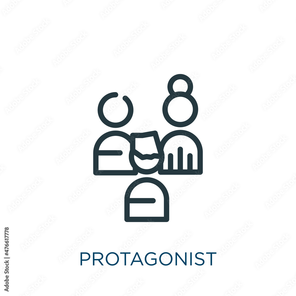 protagonist thin line icon. glossy, website linear icons from fairy ...