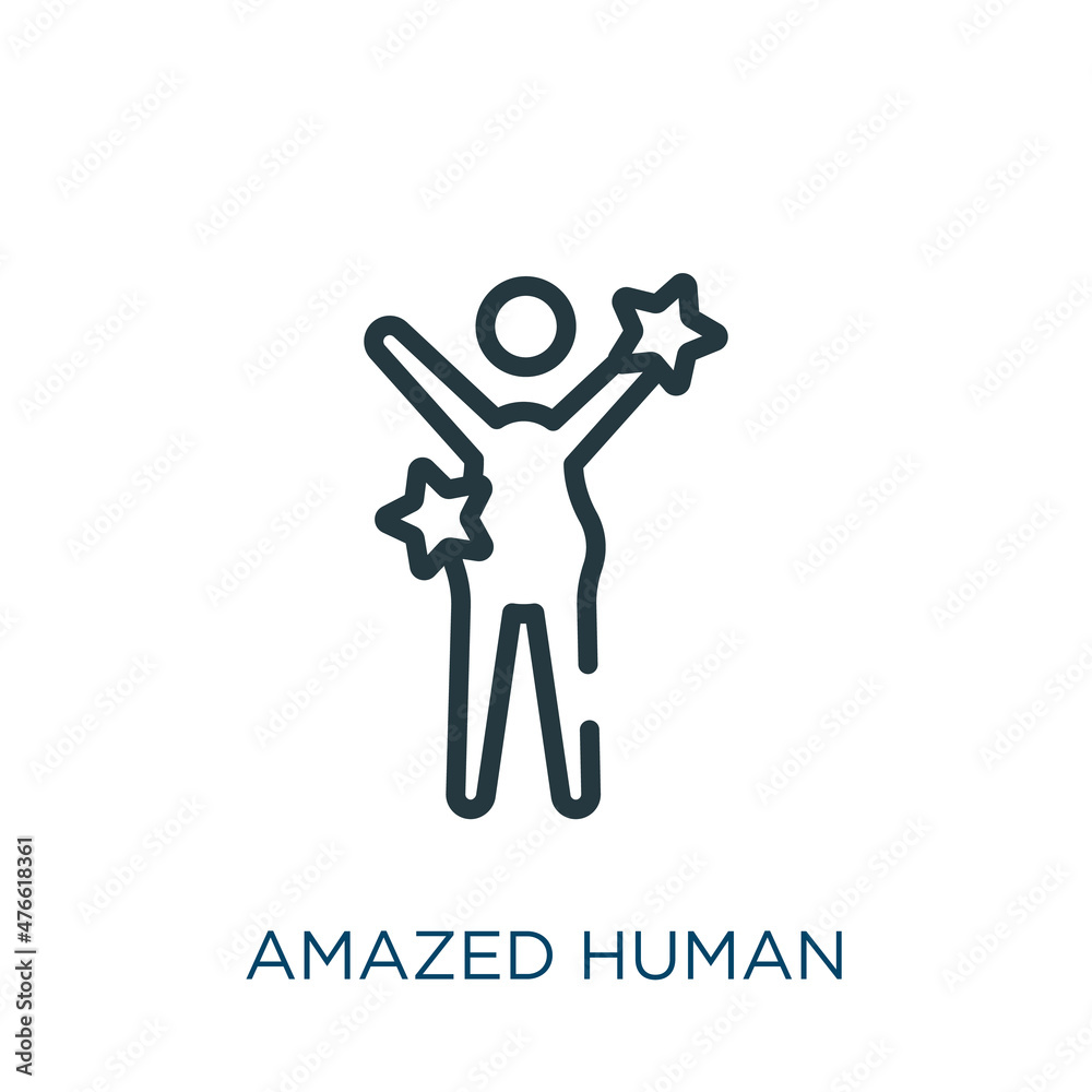 Vetor de amazed human thin line icon. people, amazing linear icons from ...