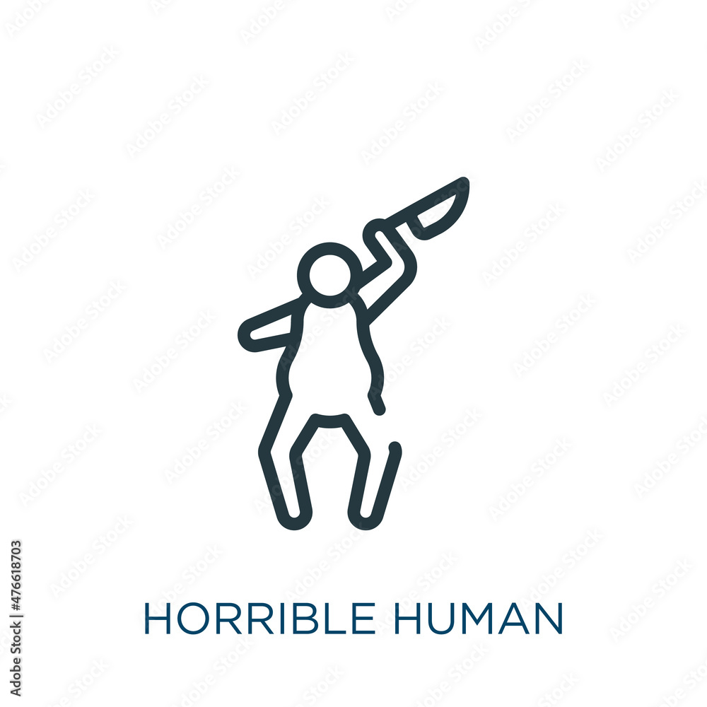 horrible human thin line icon. horrible, human linear icons from ...