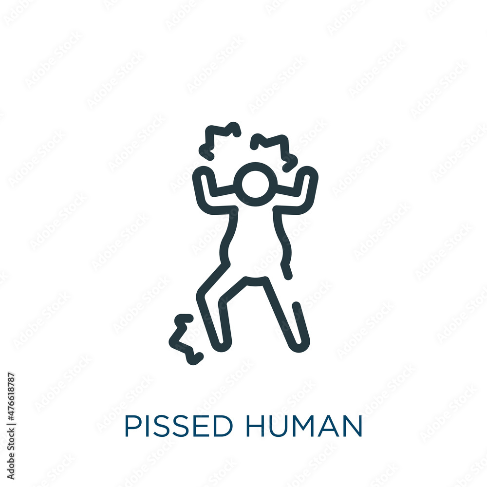 pissed human thin line icon. human, man linear icons from feelings ...
