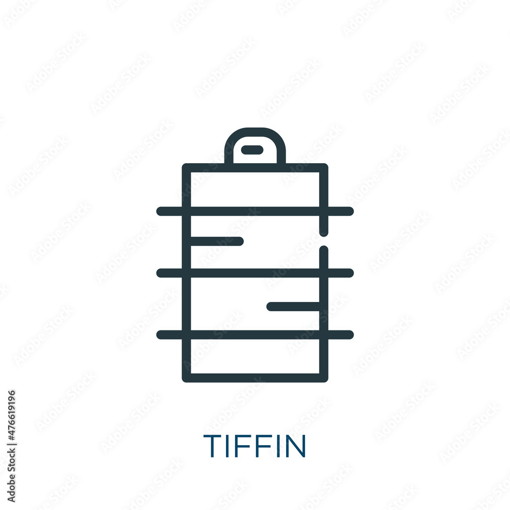 tiffin thin line icon. food, lunch linear icons from food concept ...