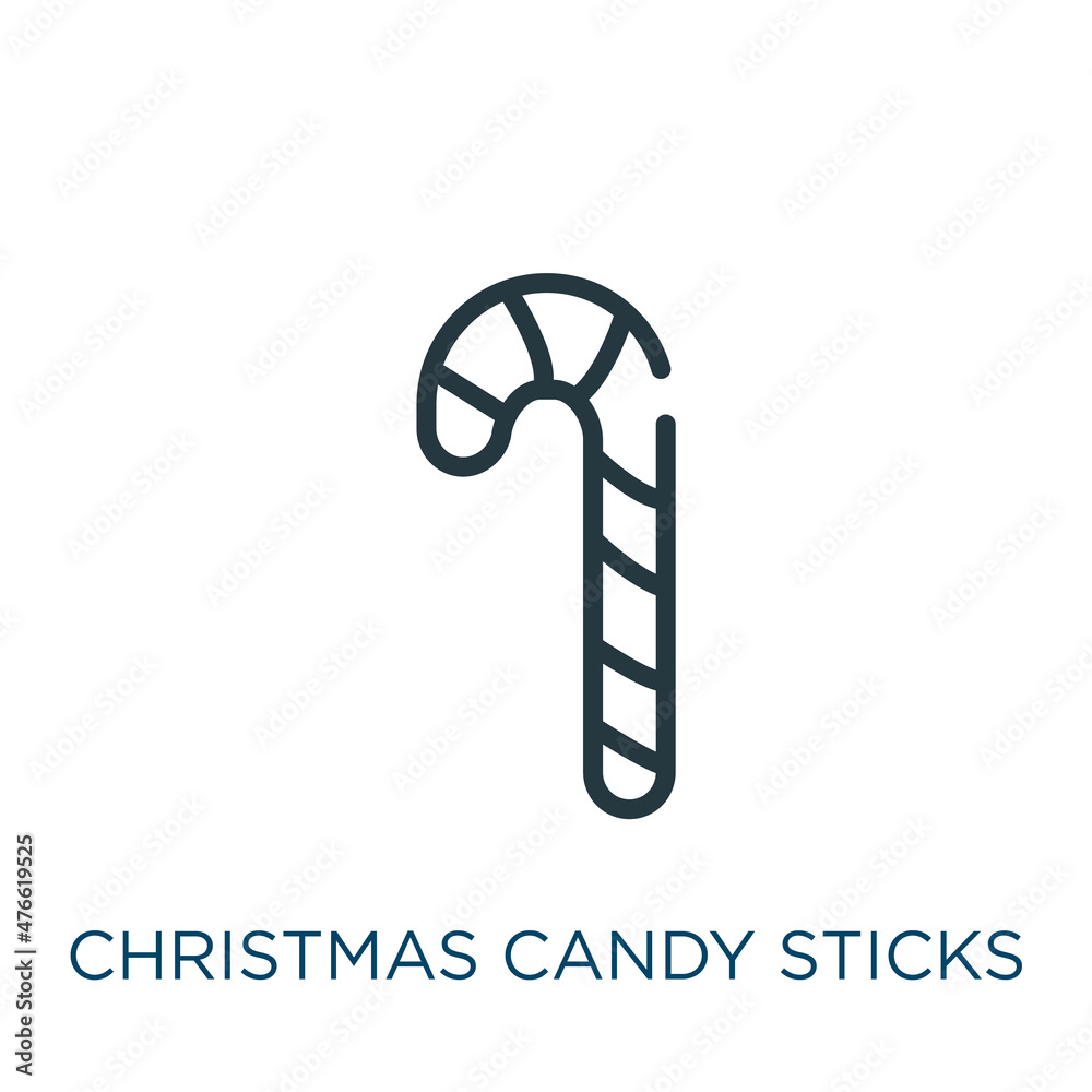 christmas candy sticks thin line icon. christmas, sweet linear icons ...