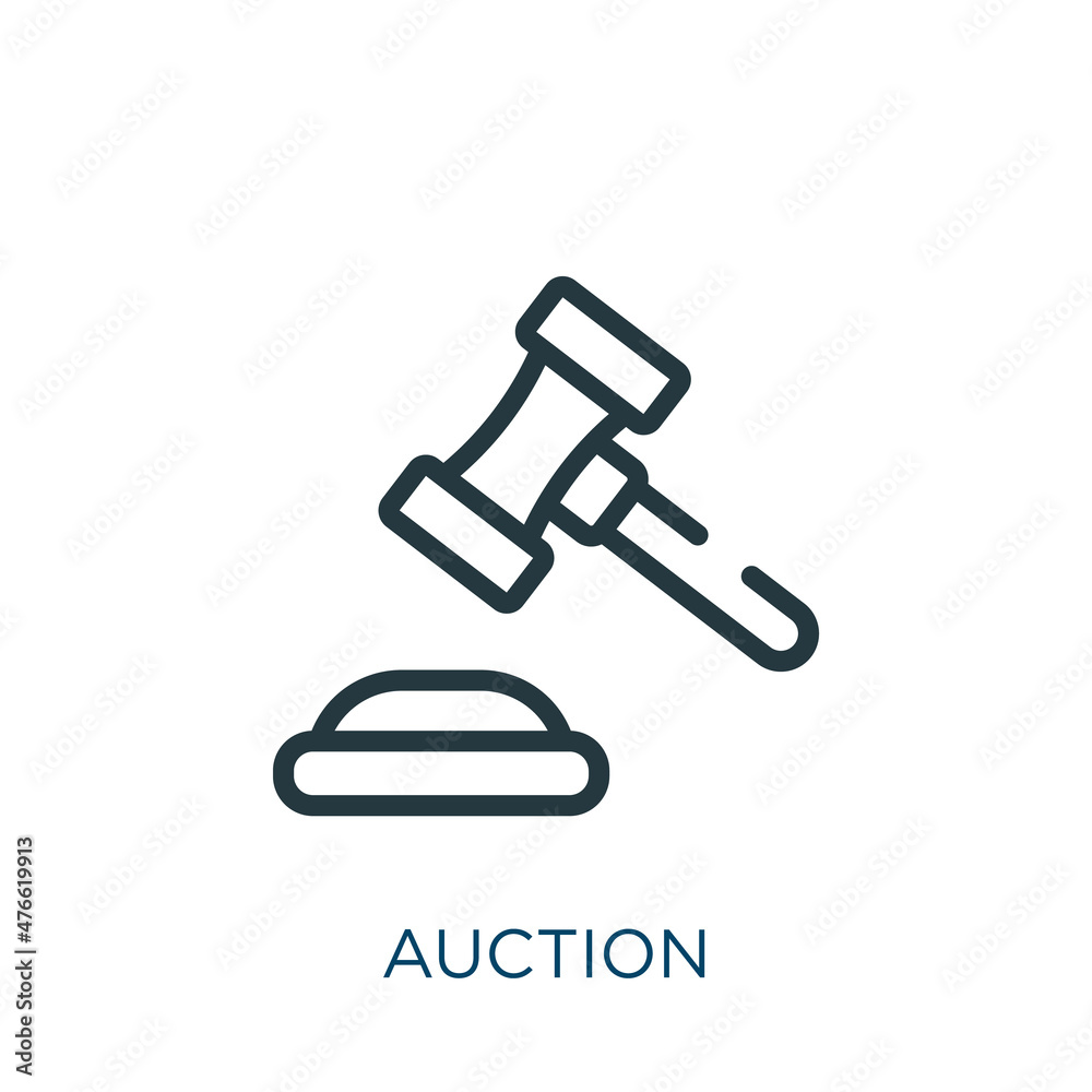 auction thin line icon. money, market linear icons from gdpr concept ...