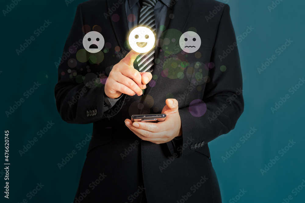 Hand choosing happy smile face shape, good feedback rating and positive ... Hand choosing happy smile face shape, good feedback rating and positive ...
