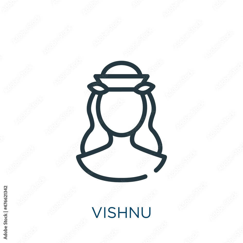 vishnu thin line icon. religious, lord linear icons from india concept ...