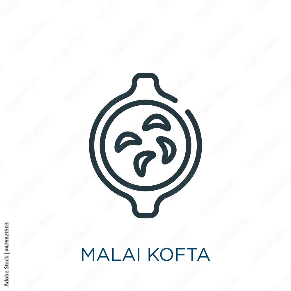 malai kofta thin line icon. cuisine, delicious linear icons from india ...