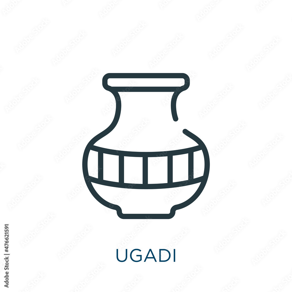 ugadi thin line icon. bright, beautiful linear icons from india concept ...