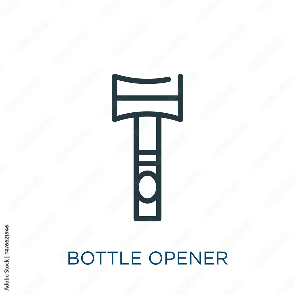 bottle opener thin line icon. bottle, open linear icons from kitchen ...