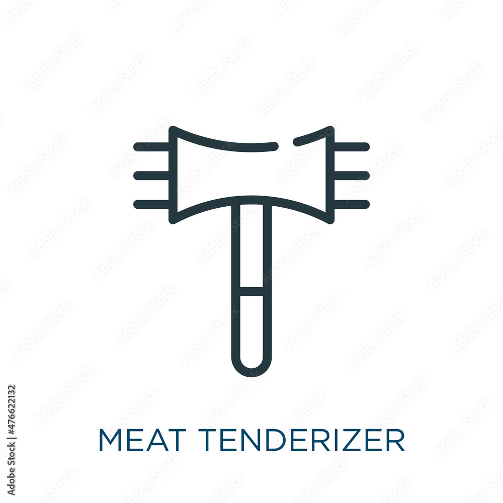 meat tenderizer thin line icon. cook, cooking linear icons from kitchen concept isolated outline ...