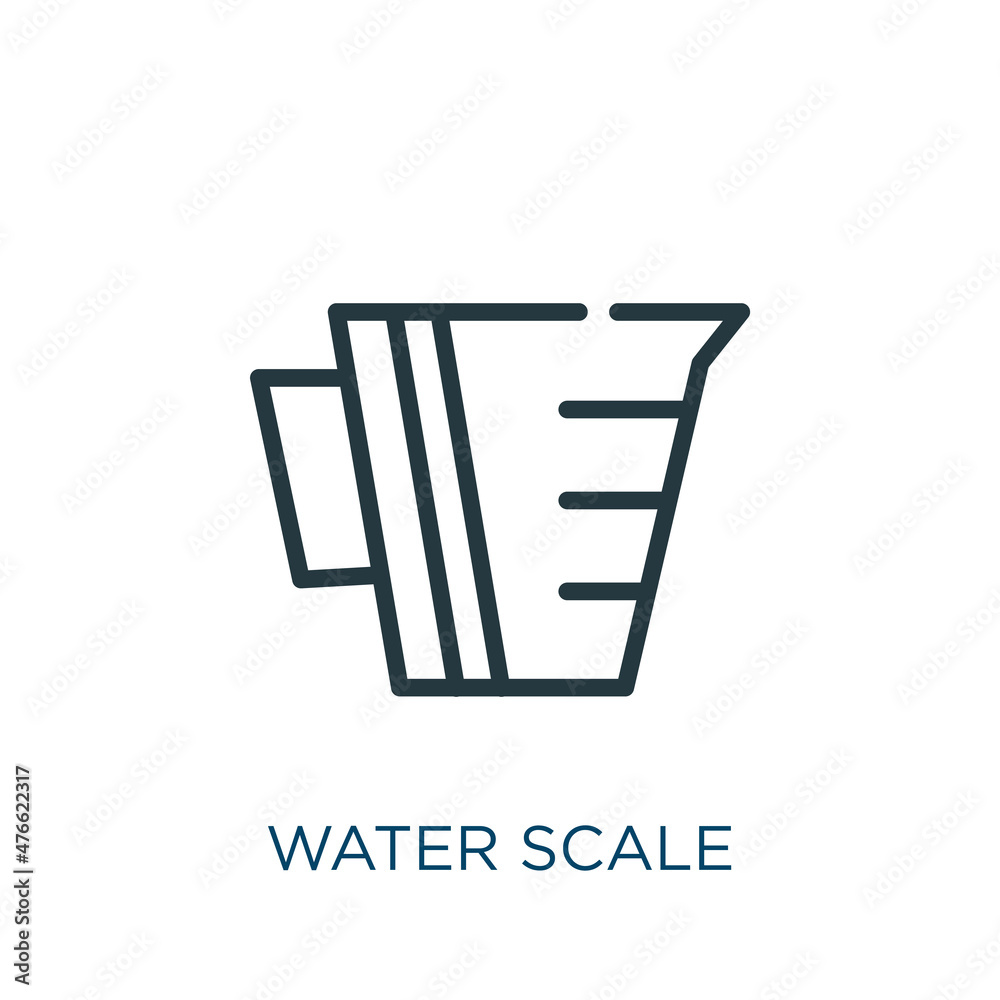 Vecteur Stock water scale thin line icon. food, water linear icons from measurement concept ...