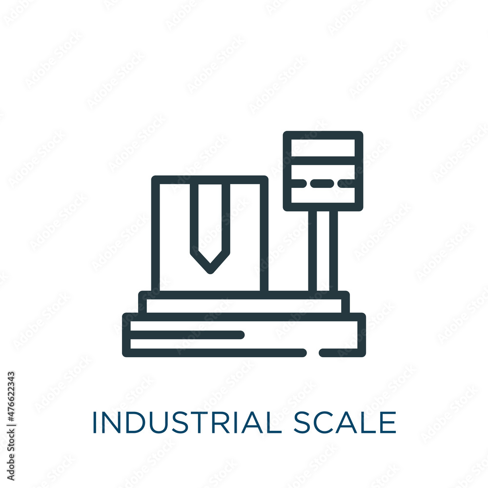 industrial scale thin line icon. scale, equipment linear icons from measurement concept isolated ...
