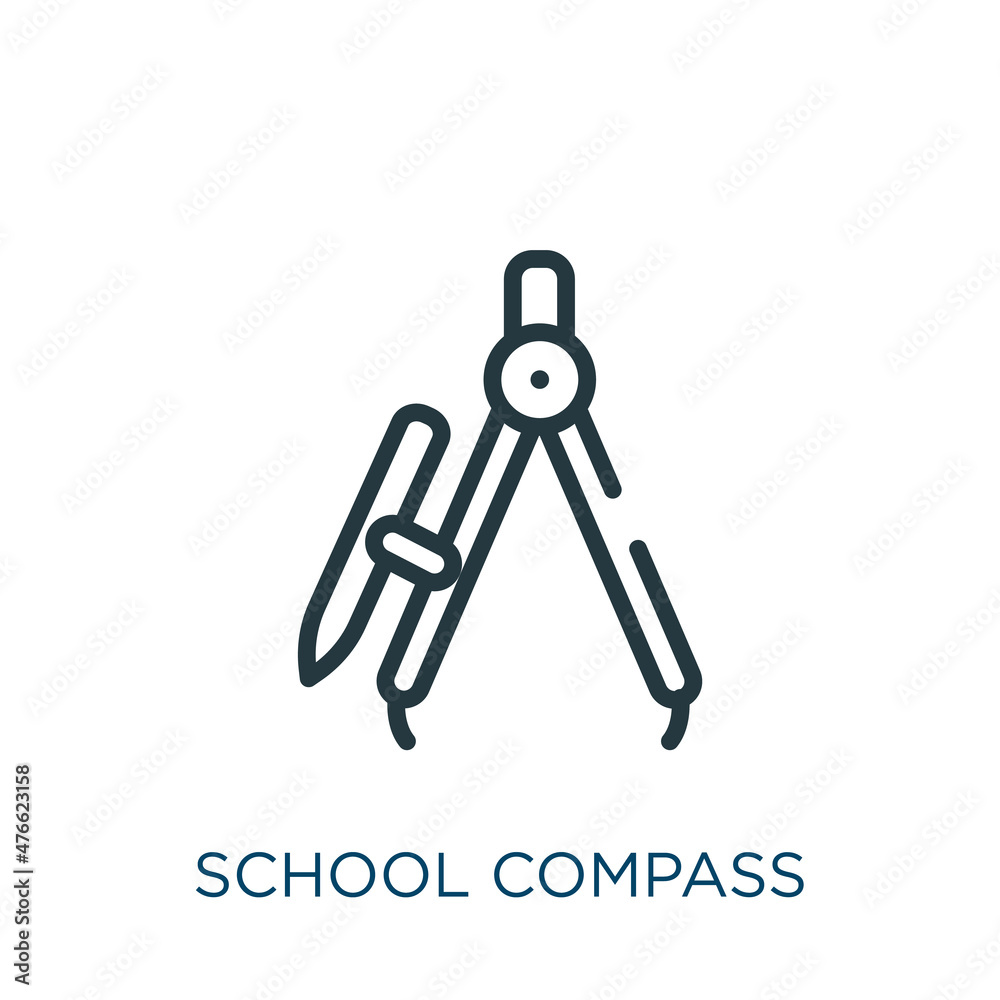 school compass thin line icon. school, education linear icons from ...
