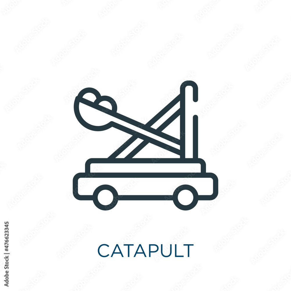 catapult thin line icon. weapon, wood linear icons from miscellaneous ...