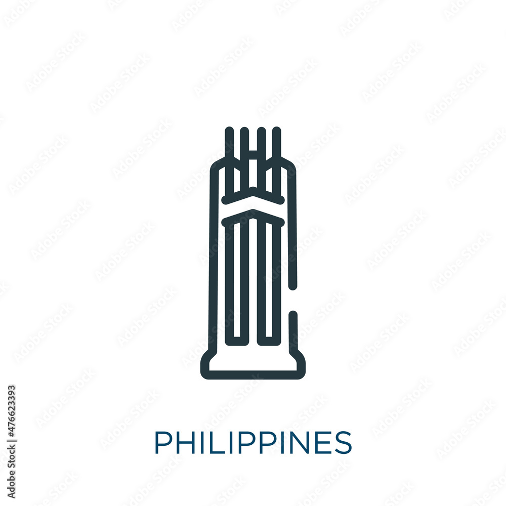 philippines thin line icon. country, flag linear icons from monuments ...