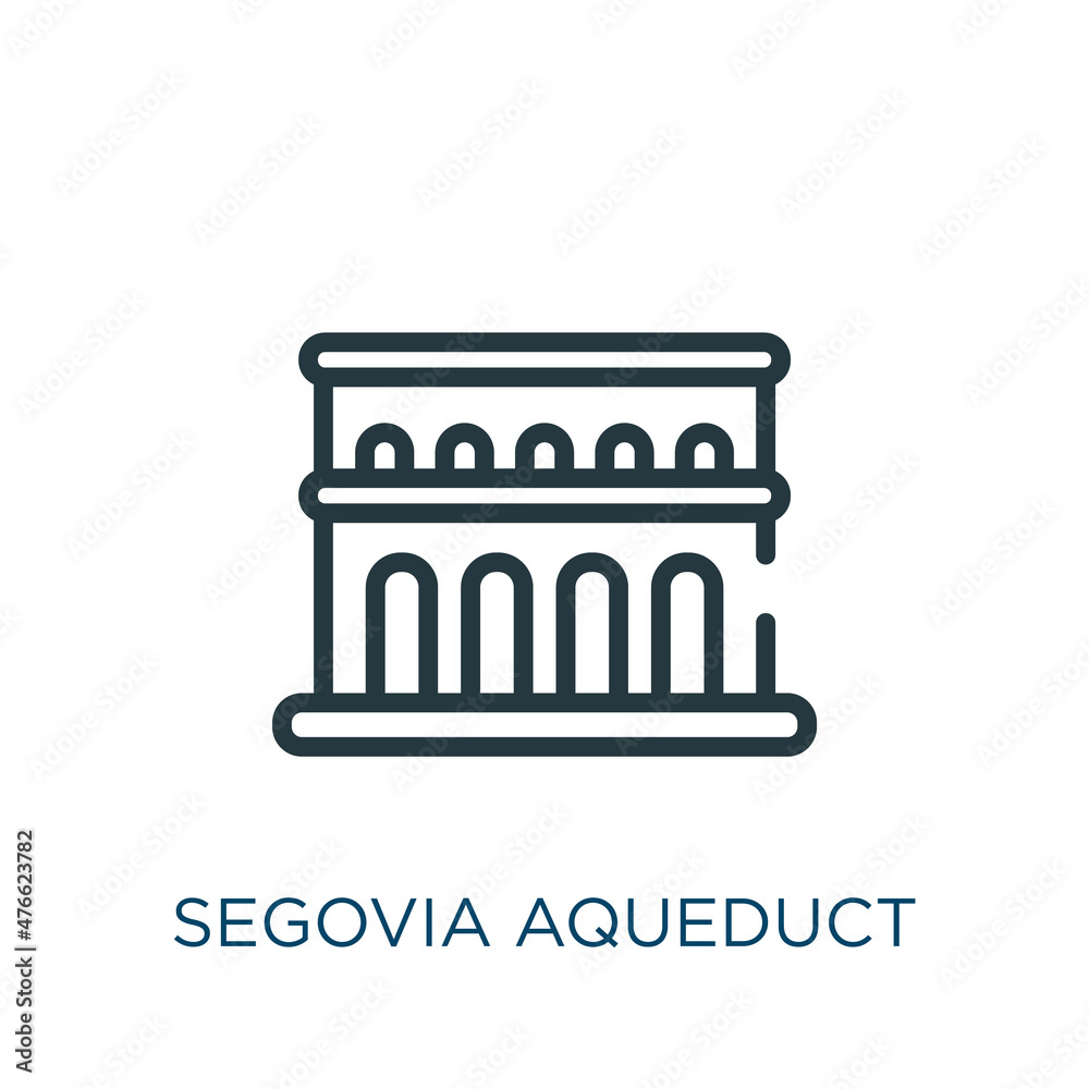 segovia aqueduct thin line icon. spain, segovia linear icons from ...